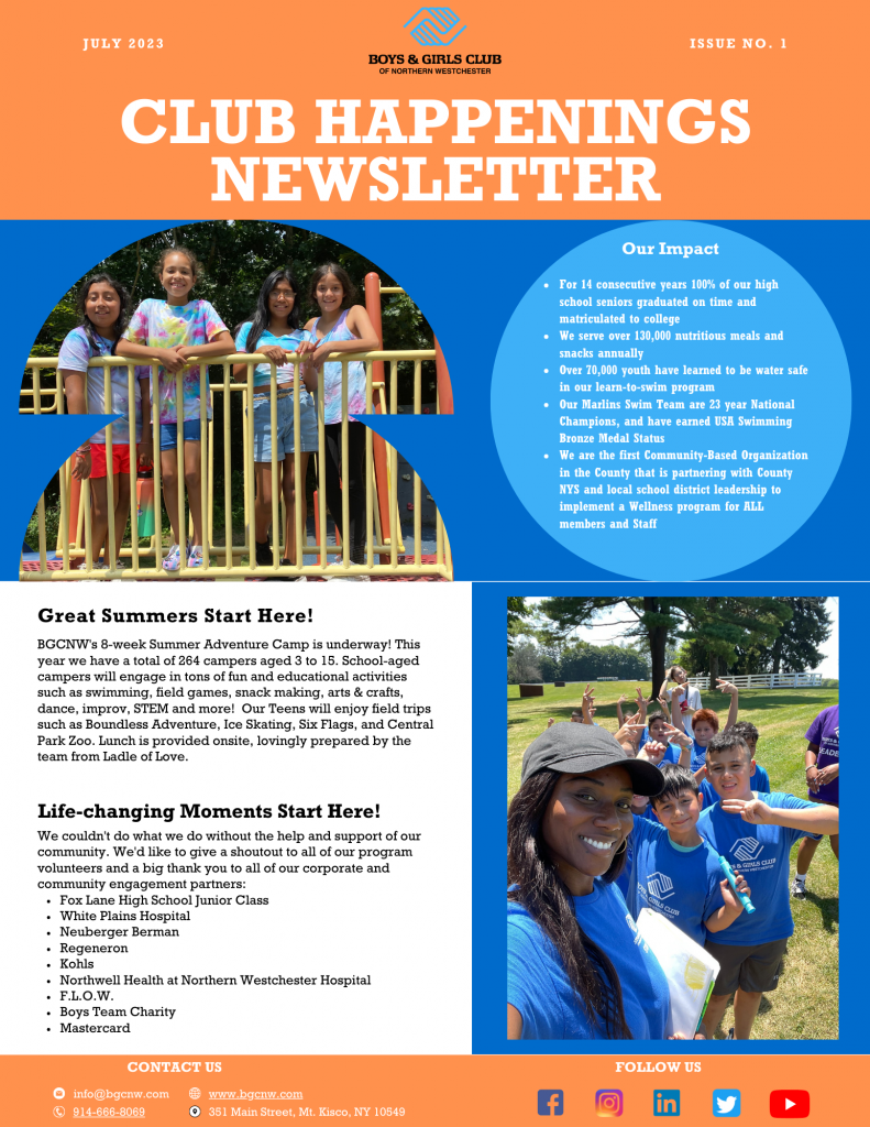 Club Happenings Newsletter - BOYS & GIRLS CLUB