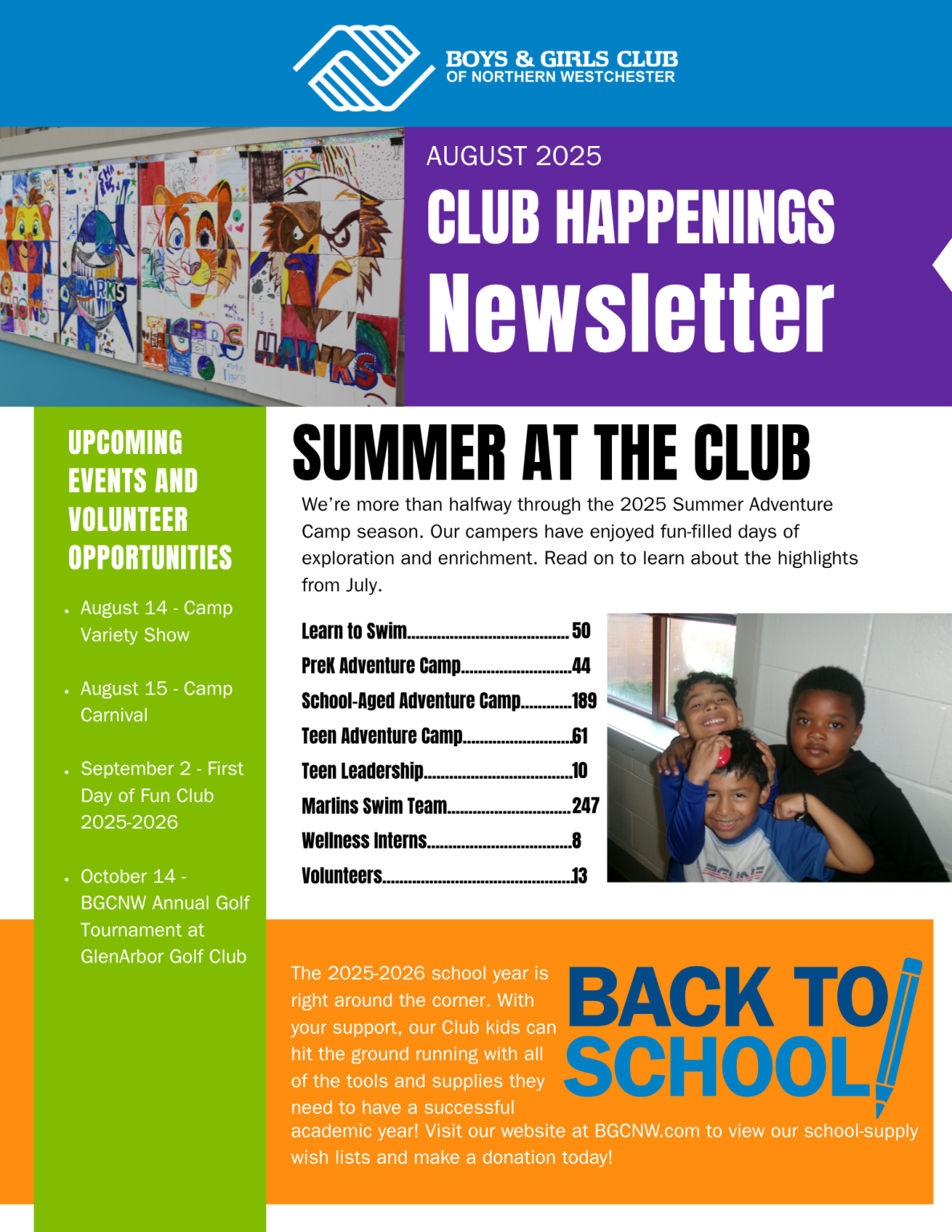 Club Happenings Newsletter - BOYS & GIRLS CLUB